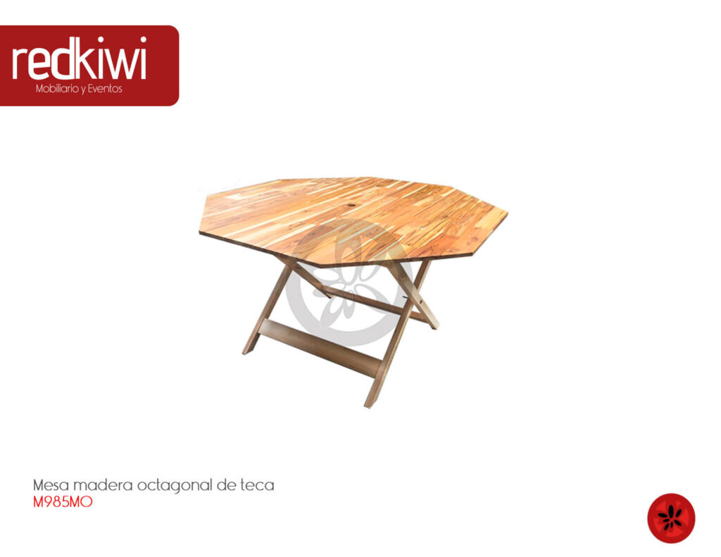 Mesa Madera Octagonal De Teca - RedKiwi