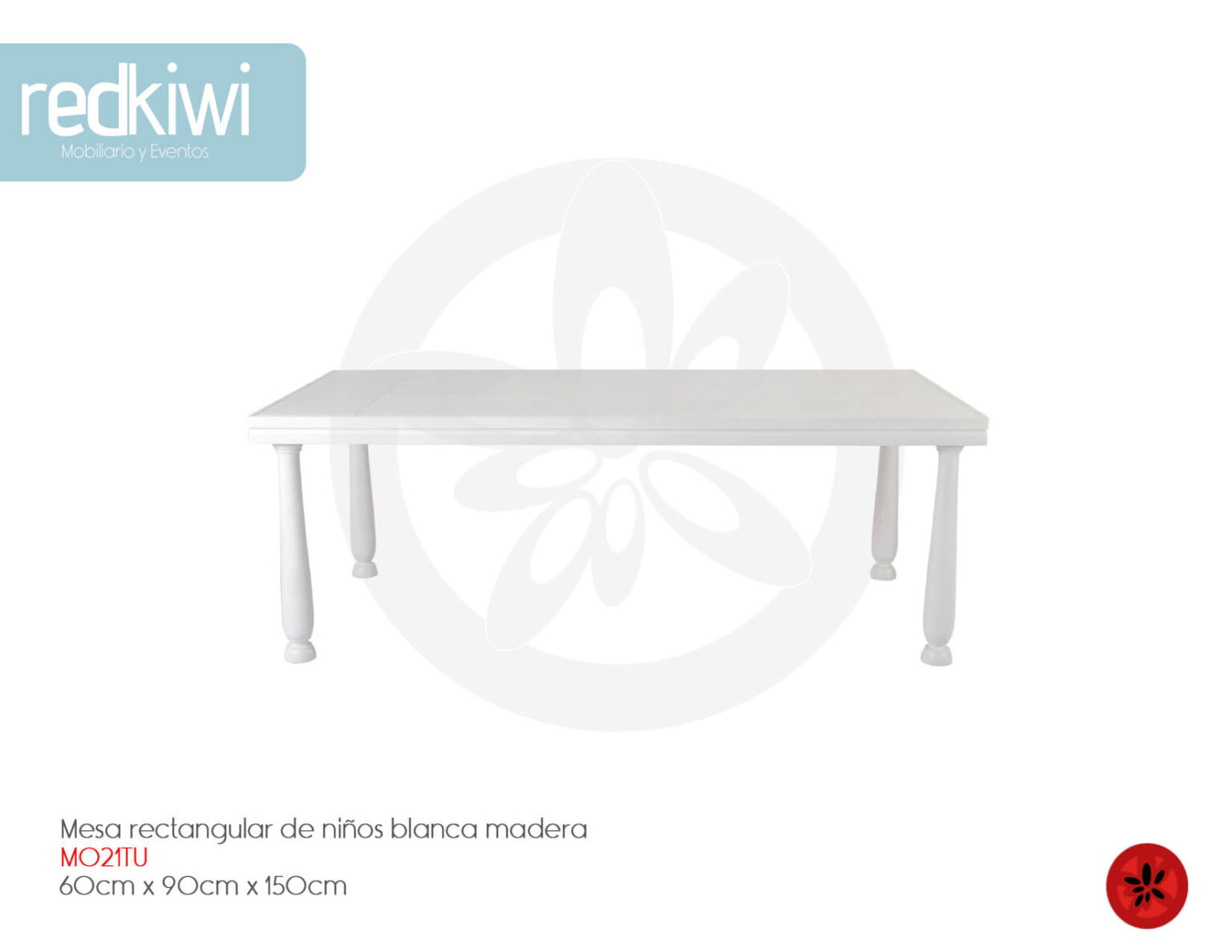 Mesa rectangular de niños blanca madera - RedKiwi